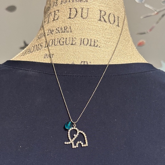 Sabika | Jewelry | Sabika Silver Elephant Necklace With Blue Accent ...